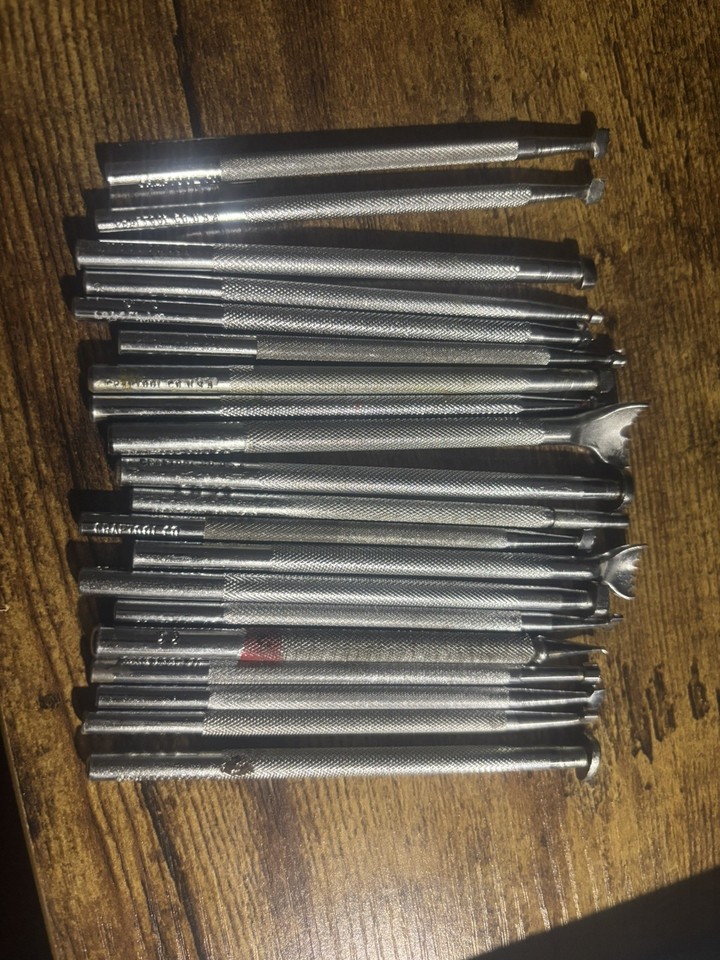 Craftool Co Leather Tools Used 20 Stamps, see pics, stand not included ...