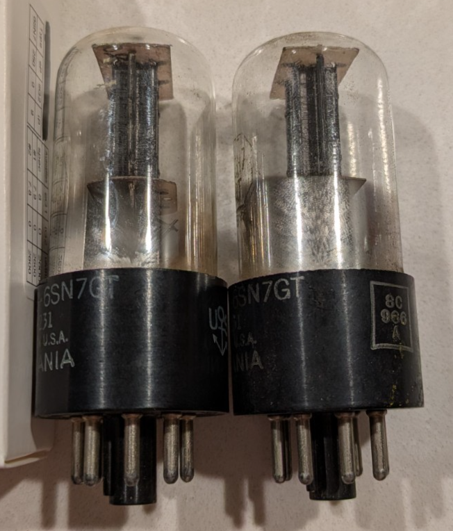 VT-231 Sylvania JAN-CHS-6SN7GT NOS-Test Matched Pair Tubes Amplitrex ...