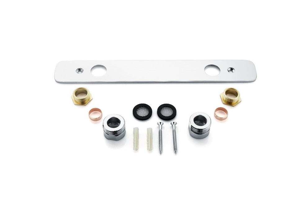 EXPOSED SHOWER WALL MOUNT PLATE THERMOSTATIC MIXER BAR VALVE FIXING ...
