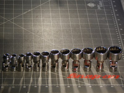 Snap On SAE 12Pc 3/8″ Drive Swivel Universal Socket Set 5/16″ 1″ 12Pt ...