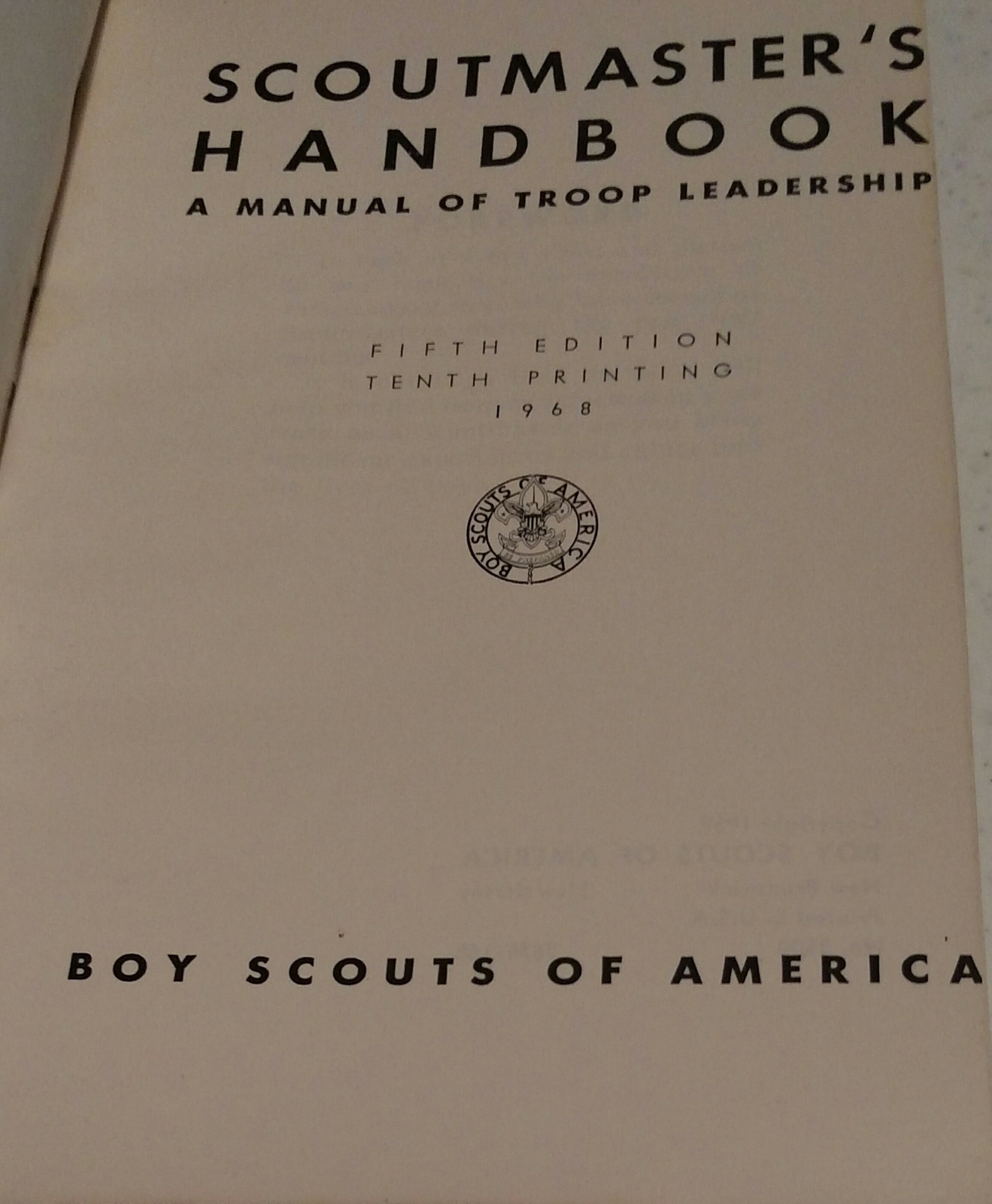 1968 5th Edition 10th Printing Scoutmaster's Handbook Boy Scouts of ...