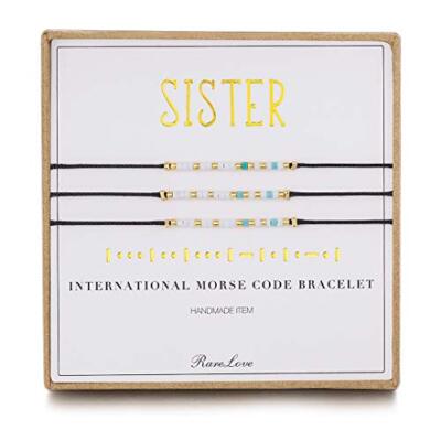 3 Pieces Sisters Morse Code Bracelet Friendship Birthday Best Friends ...