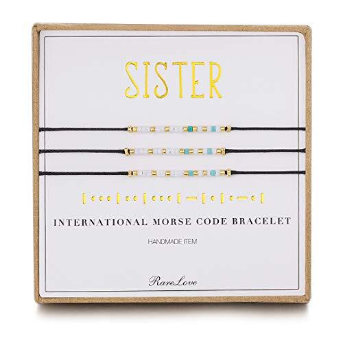 3 Pieces Sisters Morse Code Bracelet Friendship Birthday Best Friends ...