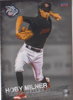 2018 Lehigh Valley IronPigs Hoby Milner RC Rookie Philadelphia Phillies ...