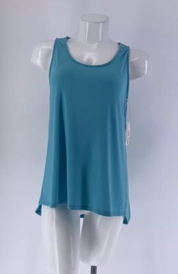LAST TANGO TOP Tank Shirt Sleeveless Stretch Turquoise Blue SMALL | eBay