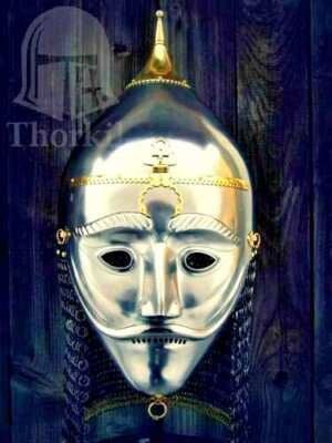 Medieval Asian Armor helmet With Face Plate & Chainmail helmet Sca Larp ...