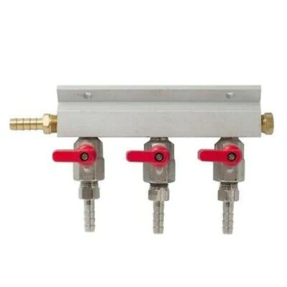 3 Way Co2 Gas Manifold Splitter Distributor Draft Beer Kegerator 3/8 ...