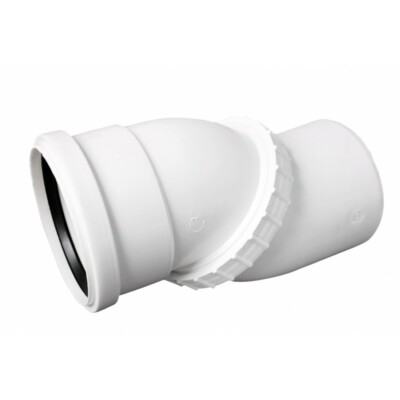 50mm Adjustable Water Waste Pipe Bend 0 - 90 Degrees UPVC Push Fit ...