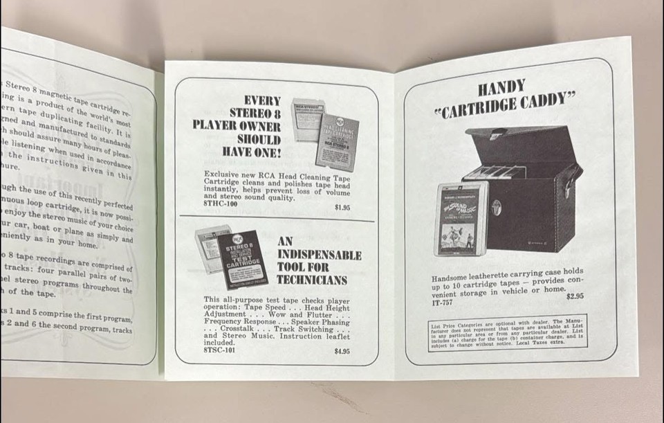 RARE MONKEES Clam Shell case 8 Track Tape Colgems RCA warranty insert ...