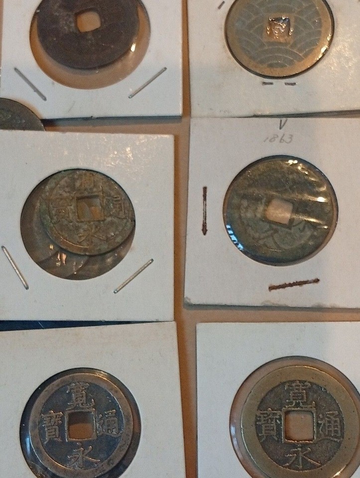 4LB Kan'ei Tsuho & Other Coins Bulk Set: Japanese Antique Old Edo ...