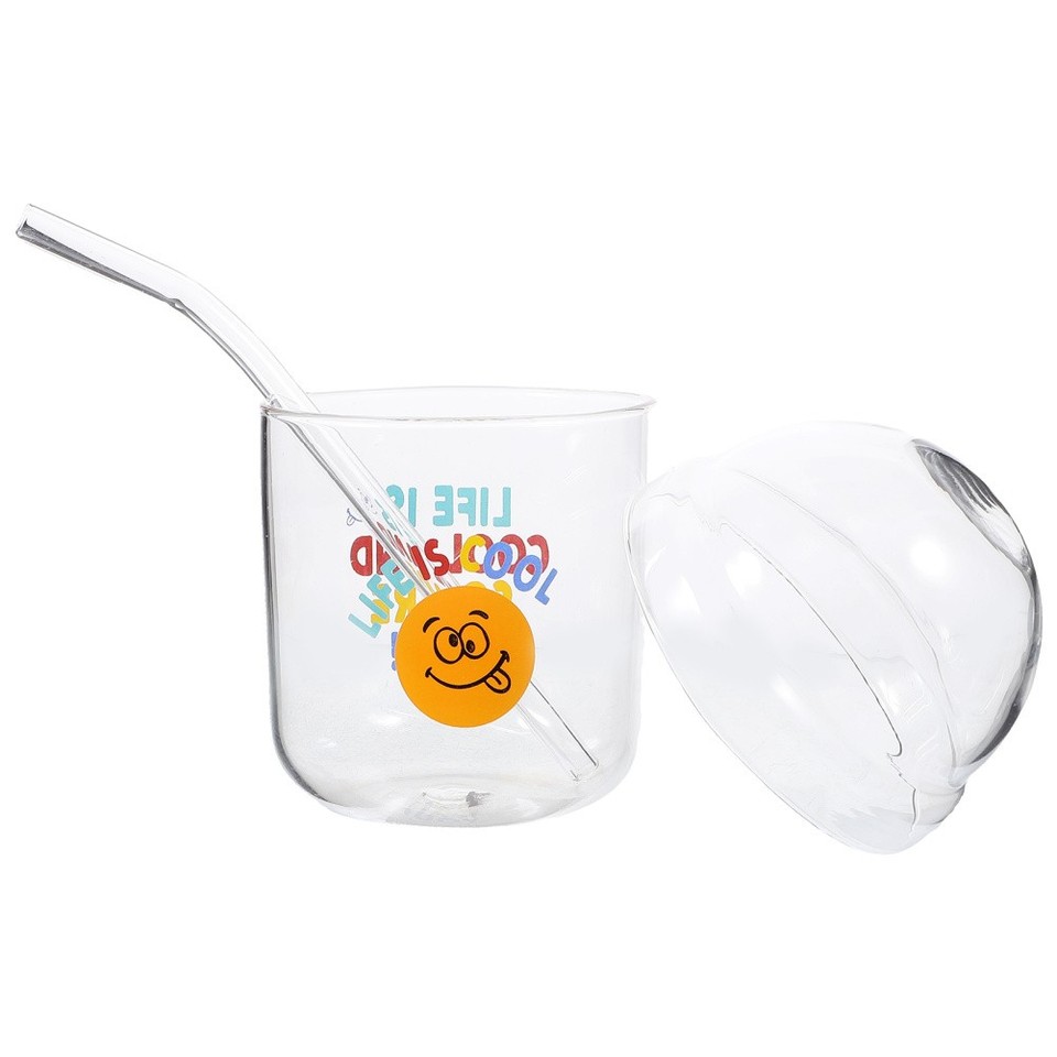 1 Set Glass Water Container Glass Milk Cup Glass Water Cup Milk Cup ...