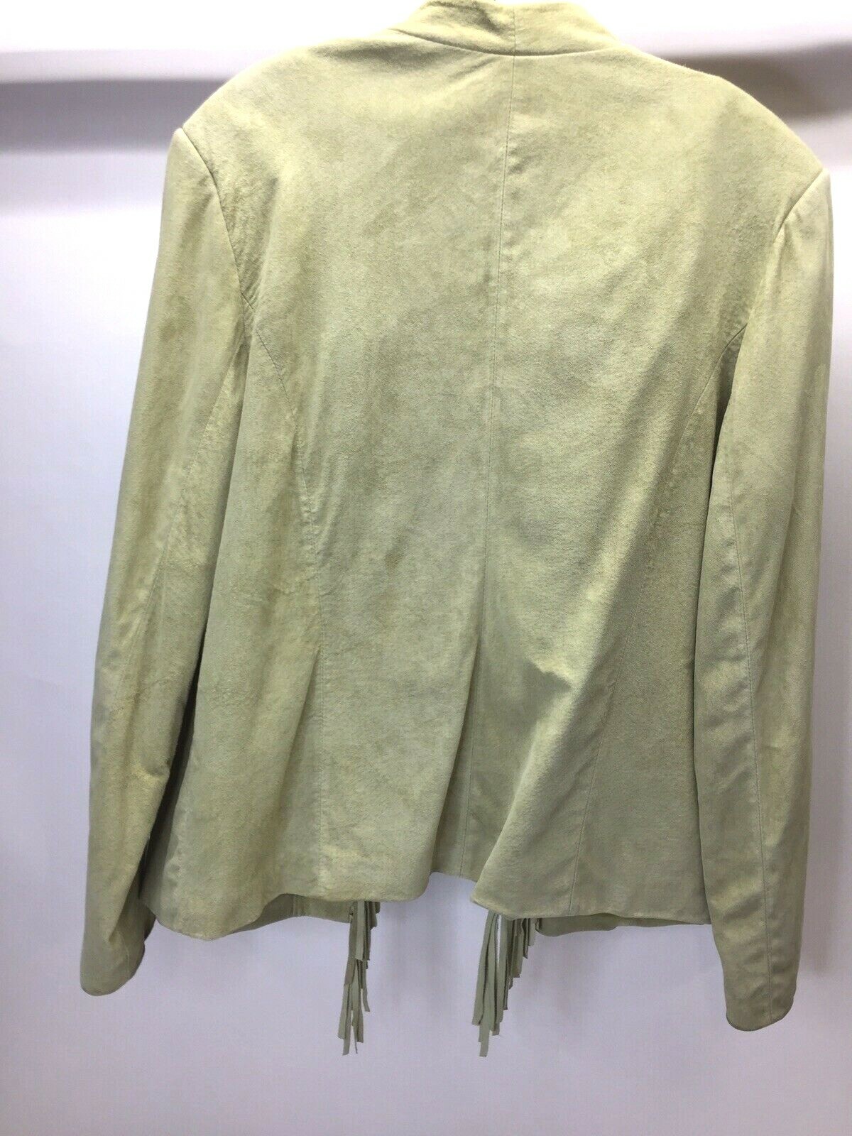 Ruby Cho Woman's Western Fringe Suede Pastel Green Ja… - Gem