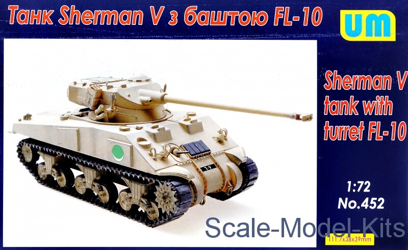 Unimodel 452 - 1/72 Sherman V Tank with Turret FL-10 WWII Plastic Model ...