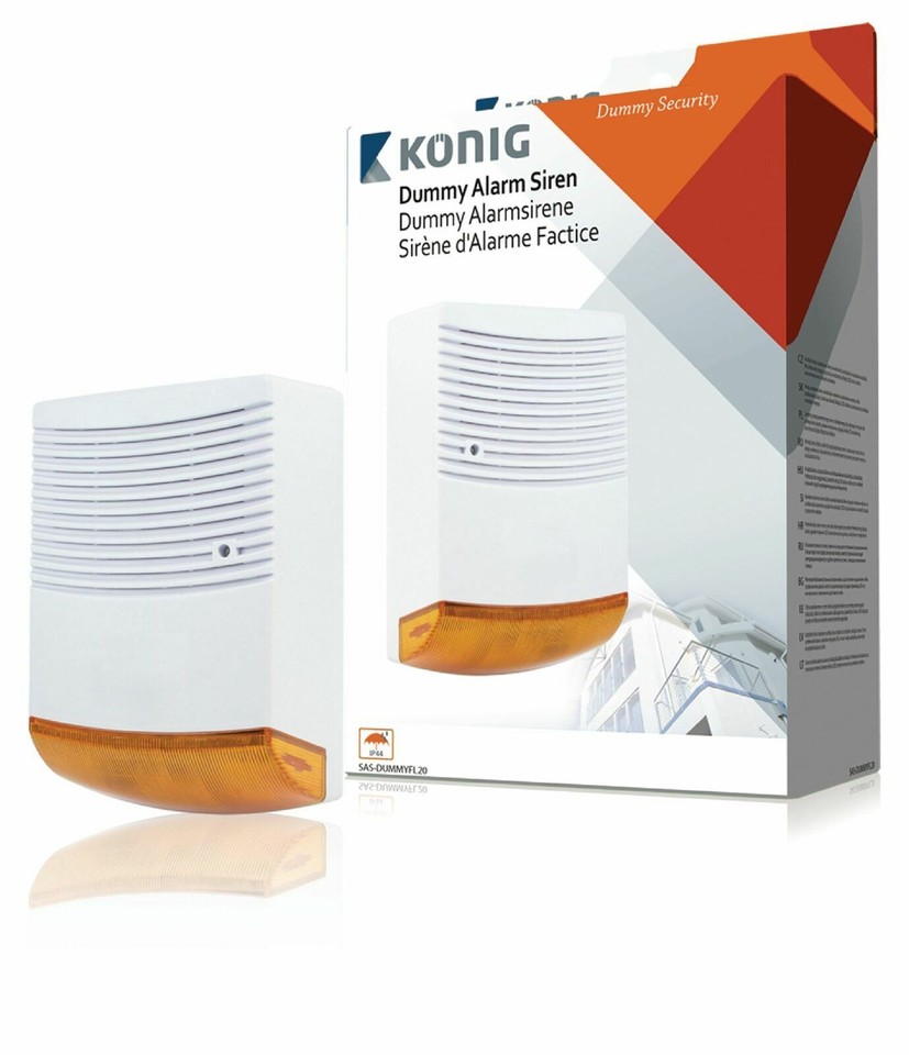 Konig Dummy Fake Alarm Siren Bell Box Decoy - Flashing LED - White - UK ...