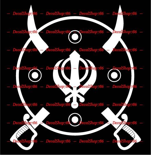 Khanda-Kirpan - Religious Symbol - Cars/SUV's Vinyl Die-Cut Peel N ...