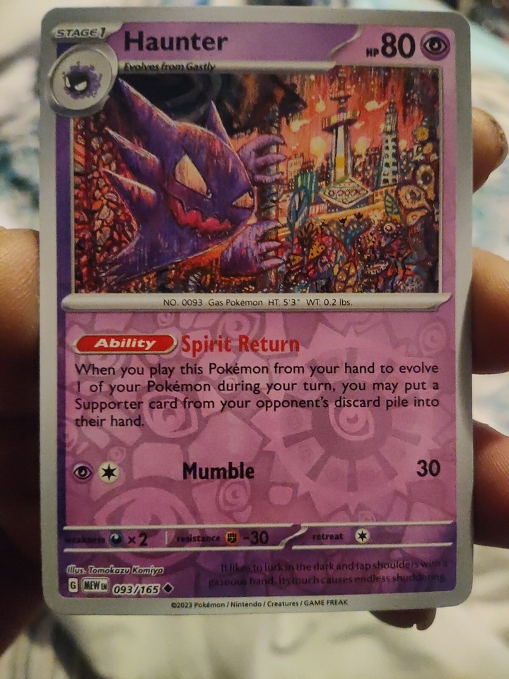 Pokemon Card 151 Reverse Holographic Haunter 093/165 Near Mint | eBay