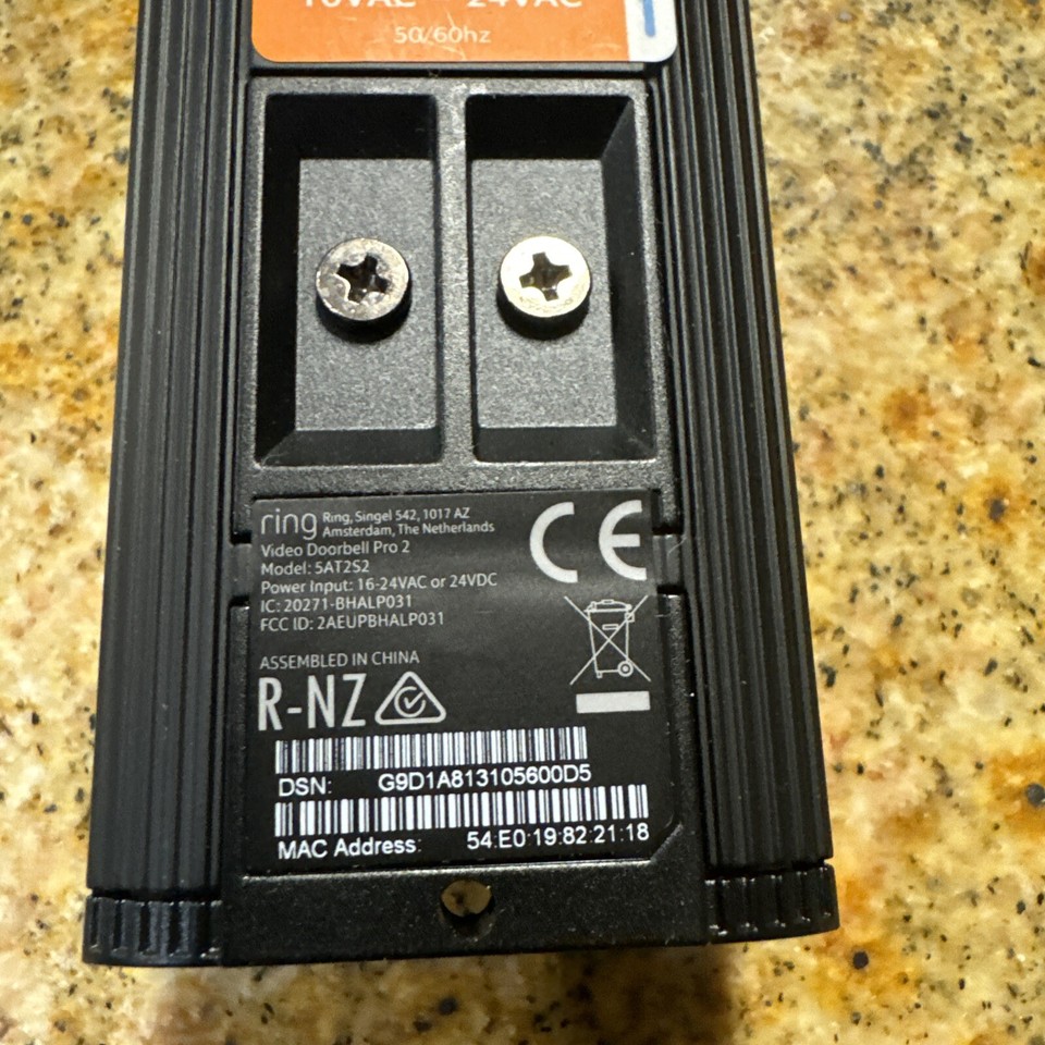 Ring Wired Doorbell Pro 2 Head-to-Toe HD Video + Pro Power Kit + Gold ...