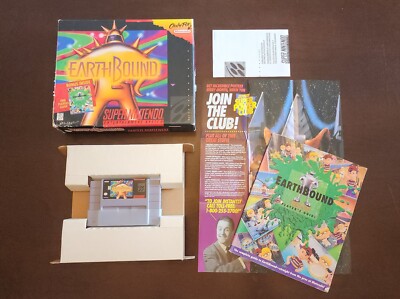 Earthbound SNES CIB w/Player's Guide, Scratch-n-Sniff, & Poster (Tested ...