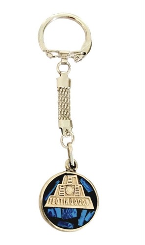 Teotihuacan Mexico Aztec Warrior Ruins Keychain Alpaca Silver Vintage ...