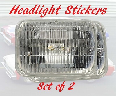 Faux Rectangle Headlight Stickers - Stock, Derby, Race, RC Cars - Golf ...