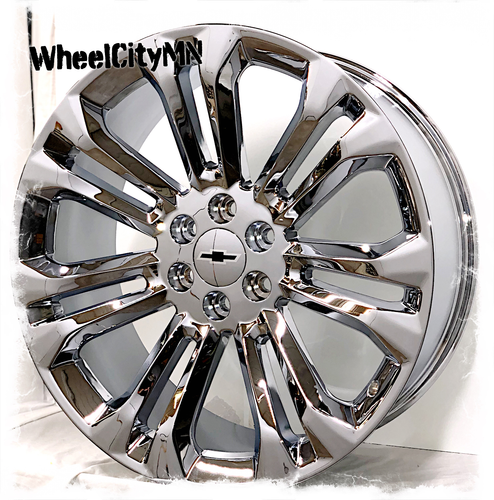 24" chrome Chevy Tahoe Suburban LTZ Silverado OE replica wheels 5666 ...