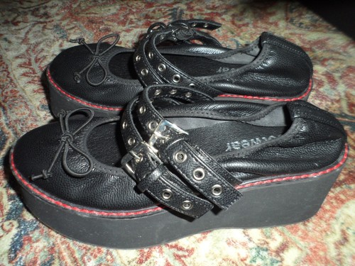 Koi Footwear Black Size 5 Platform Shoes with buckle straps Goth Emo ...