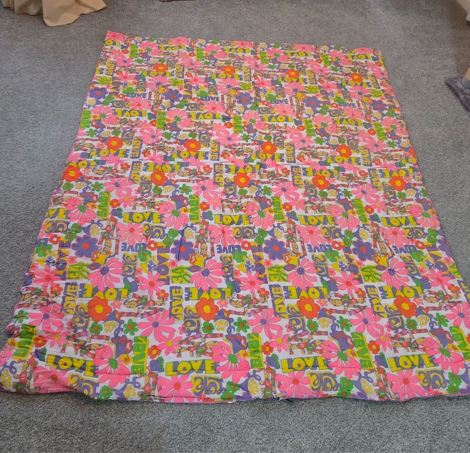 Groovy Rare 60S/70s pop art Love & Flower Power design vintage sleeping ...