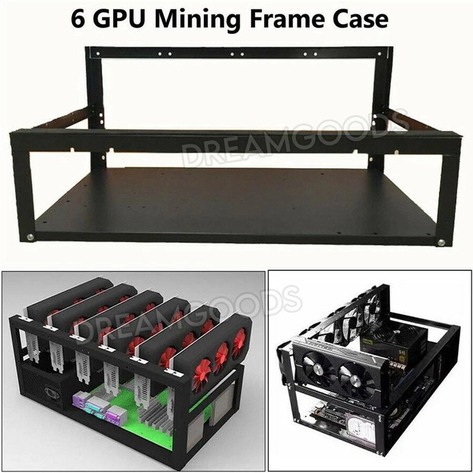 6 GPU Rack Mining Case Motherboard Bracket Open Mining Rig Frame OZ ...