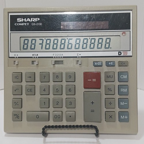 Sharp Compet QS-2130 12-Digit Desktop Solar Cell Calculator ***DISPLAY ...
