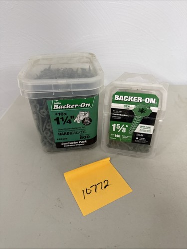 Backer-On 9 X 1-5/8 & #10 1-1/4” 800 Pack HardieBacker Cement Board ...