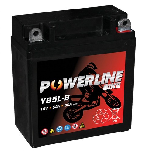 YB5L-B AGM Powerline Motorcycle Battery 12V 5Ah YB5LB | eBay