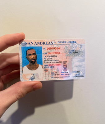 CJ San Andreas Novelty Driver License | Carl Johnson ID Card Prop | GTA ...