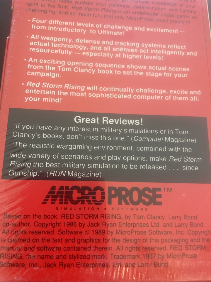 Red Storm Rising - Big Box PC game - (Microprose; 1989). New. Sealed | eBay