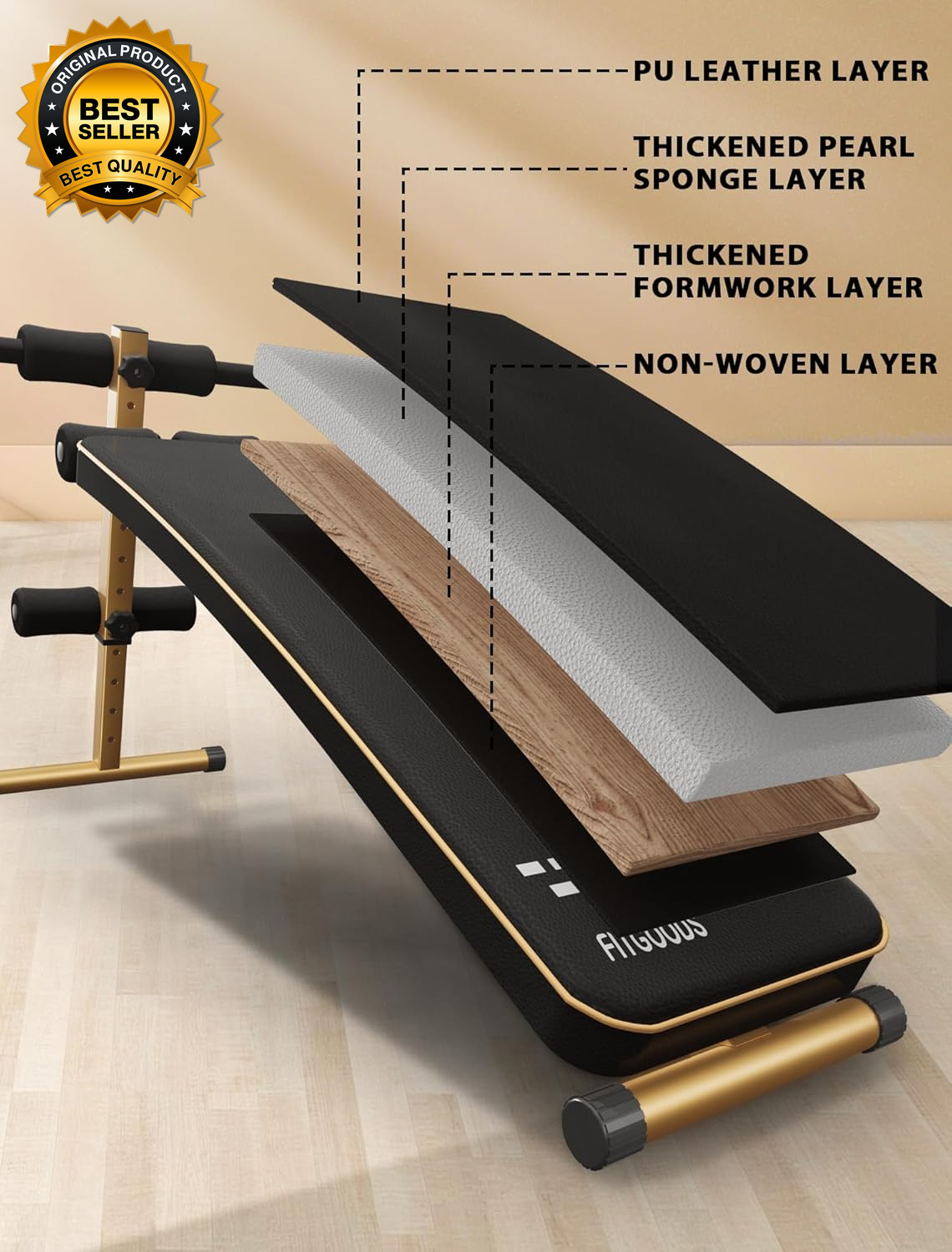 Sit up Bench, Adjustable Workout Bench for Ab Exercise, Curved Incline ...