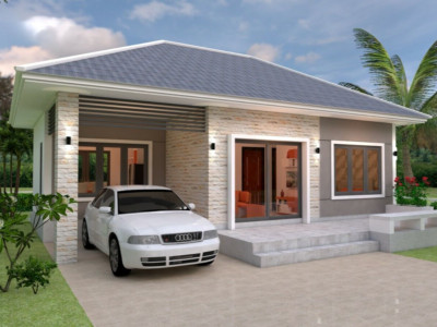 Small House Plan 11x7 Meter 36x23 Feet 3 Beds 1 Bath Hip Roof (A4 Hard ...