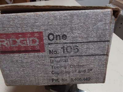 Ridgid Internal tubing cutter No. 106 - cuts 2"-3" pipe flush and below ...