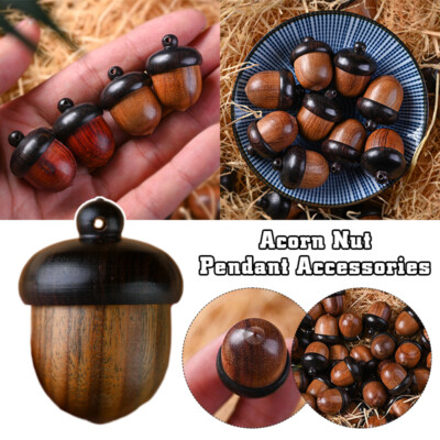 Solid Wood Filbert 5PCS Pill Box Mini Sandalwood DIY Pendant ...