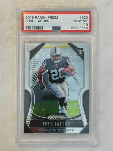 2019 Panini Prizm Josh Jacobs Rookie Card RC PSA 10 Gem Mint Oakland ...