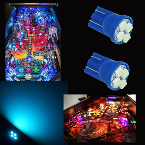 6.3V 10x #555 T10 3528 4 SMD LED Arcade Pinball Machine Light Bulb Ice ...
