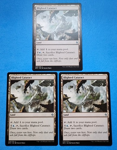 3x Blighted Cataract Battle for Zendikar 2015 Mtg Magic Colorless Land ...