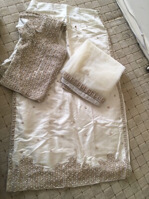 Cream Lengha Suitable For Register Or Wedding Size 14/16 | eBay UK