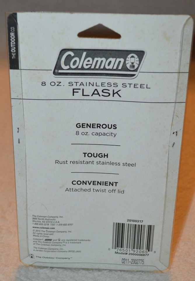 COLEMAN 8 OZ STAINLESS STEEL FLASK NEW NOS | eBay