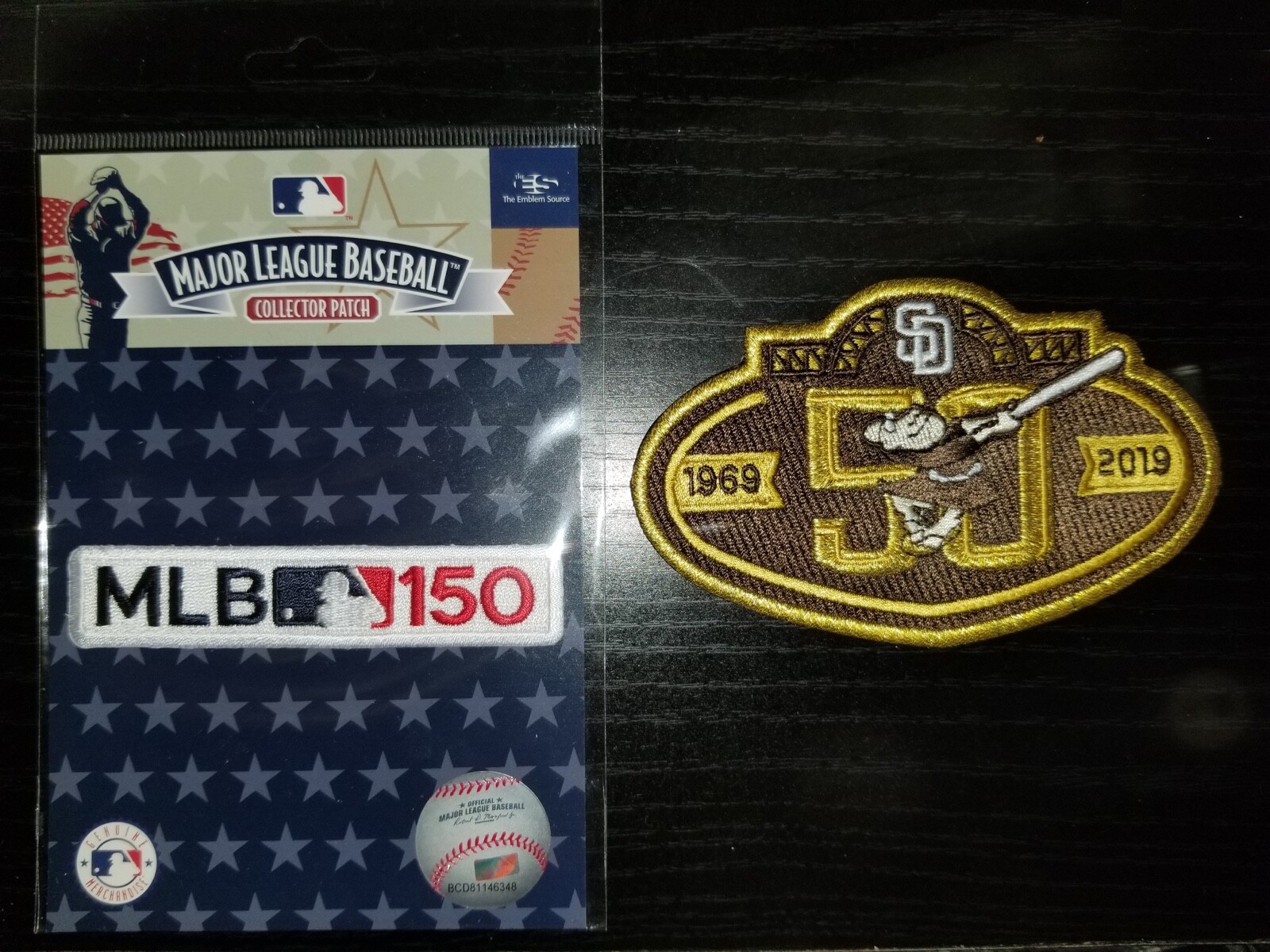 Padres 50th Anniversary + MLB 150th Patch - San Diego Baseball BROWN ...