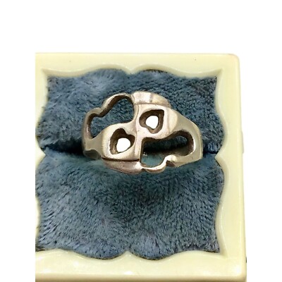 Hearts and Abstract Design Cut Out Ring Size 7.25 Sterling Silver ...