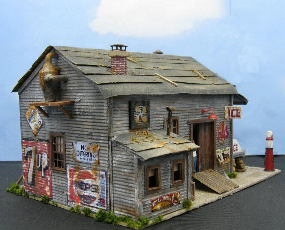 HO SCALE GENERAL STORE~BUILT BUILDING~WOODEN CRAFTSMAN~SHOP~MODEL ...
