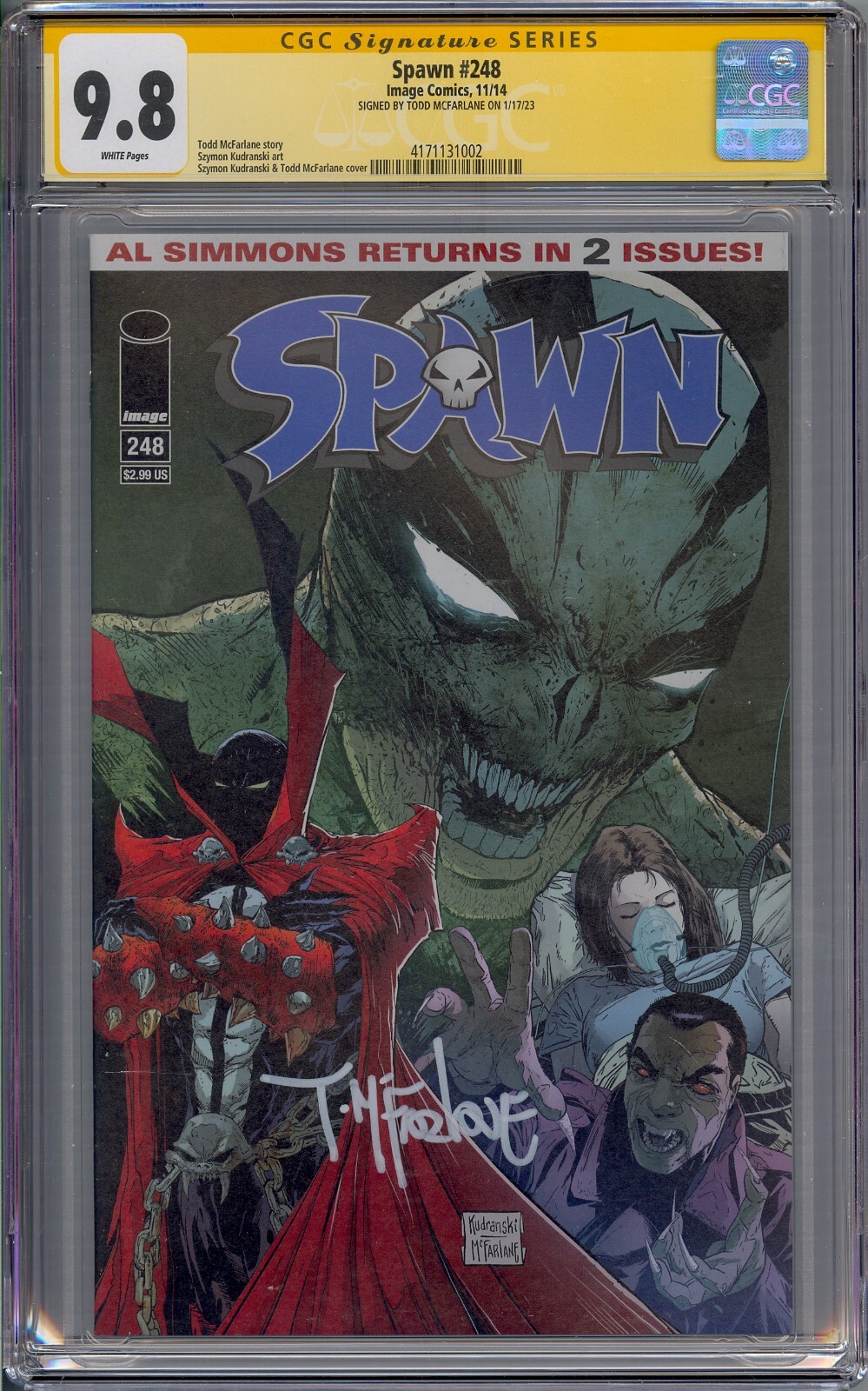 SPAWN #248 CGC 9.8 SS SIGNED TODD MCFARLANE | eBay