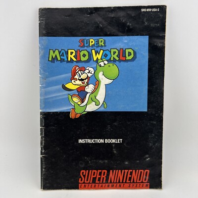 Super Mario World SNES Super Nintendo Instruction Booklet Manual Only ...