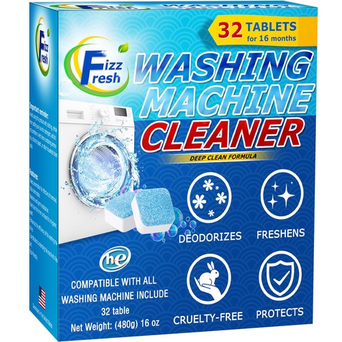 Washing Machine Cleaner Tablets 32-Pack - Deep Cleaner Descaler for ...