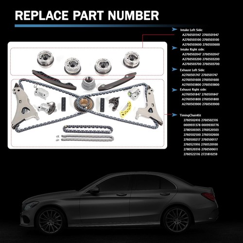 4x Camshaft Adjuster Timing Chain Kit fit Mercedes ML350 C300 E350 3.0L ...