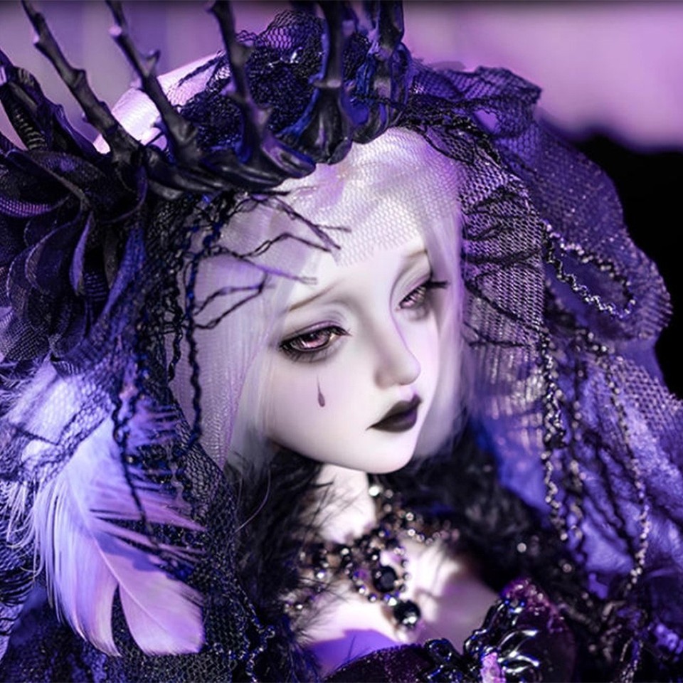 1/4 Gothic BJD Bare Doll Ball Joint Face Makeup Resin Dark Elegant Lady ...